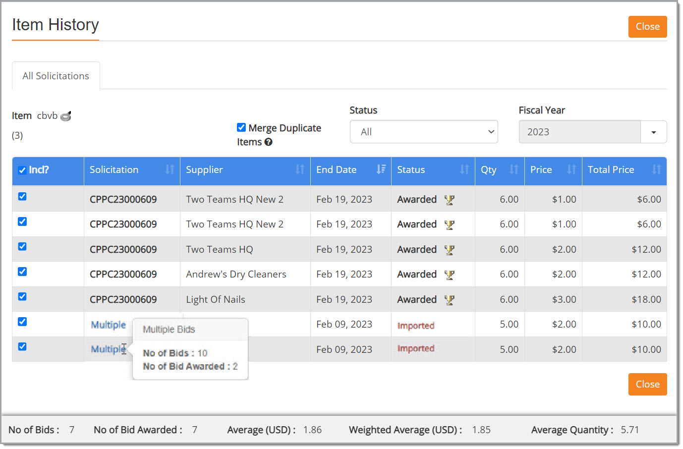 Upload Historical Pricing